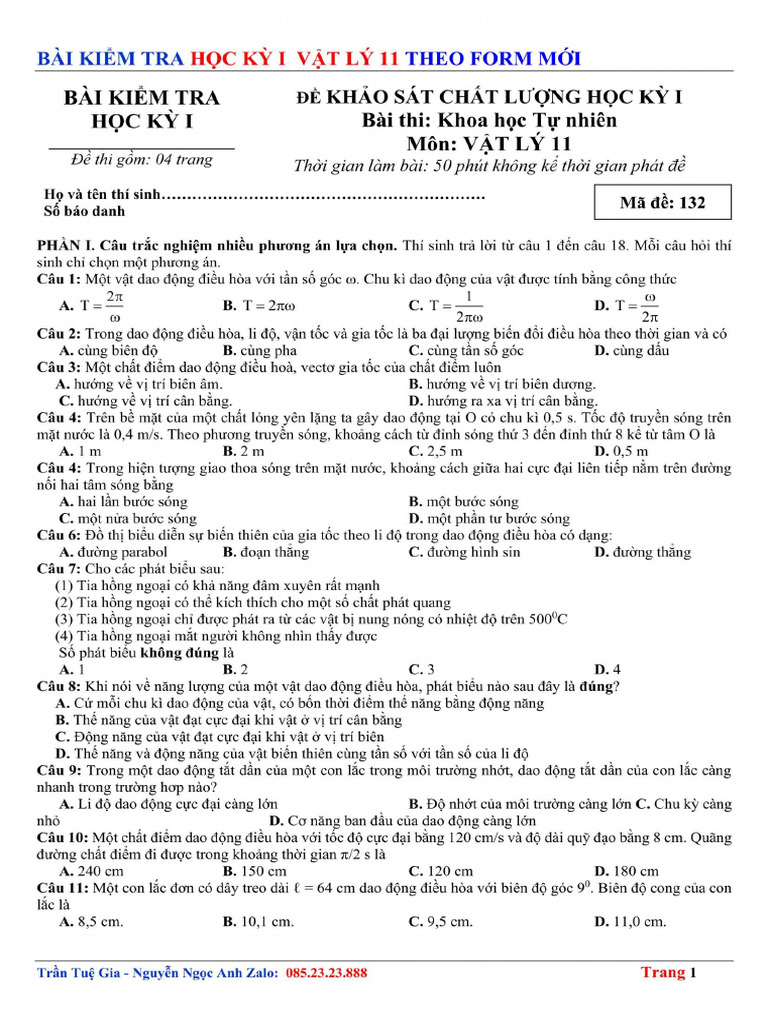 De On Tap Hoc Ky 1 Theo Minh Hoa 2025 de So 08 | PDF