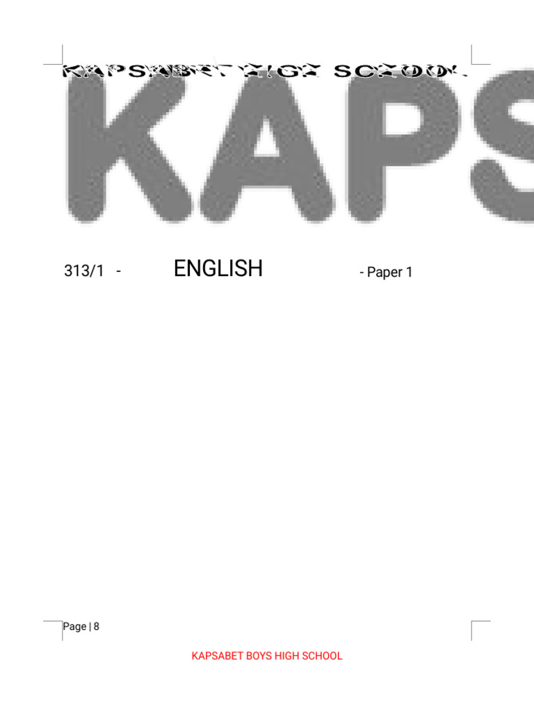 English Paper 1 | PDF