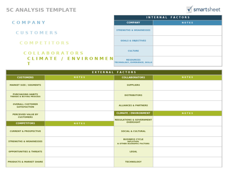 IC Marketing Processes 5C Analysis Template | PDF