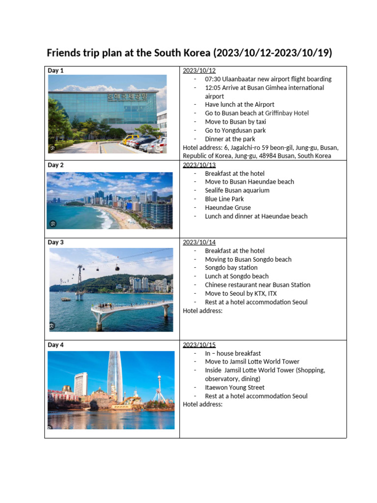 Trip plan | PDF | Buildings And Structures