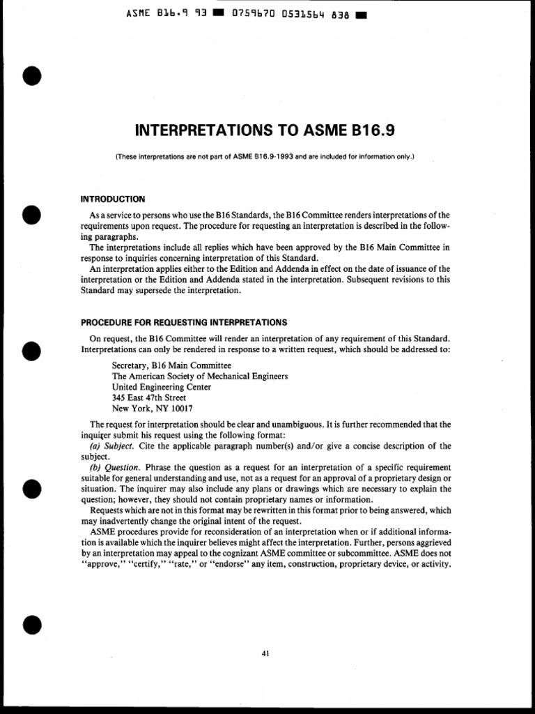 Interpretaciones ASME B16.9 | PDF | Pipe (Fluid Conveyance) | Mechanical Engineering