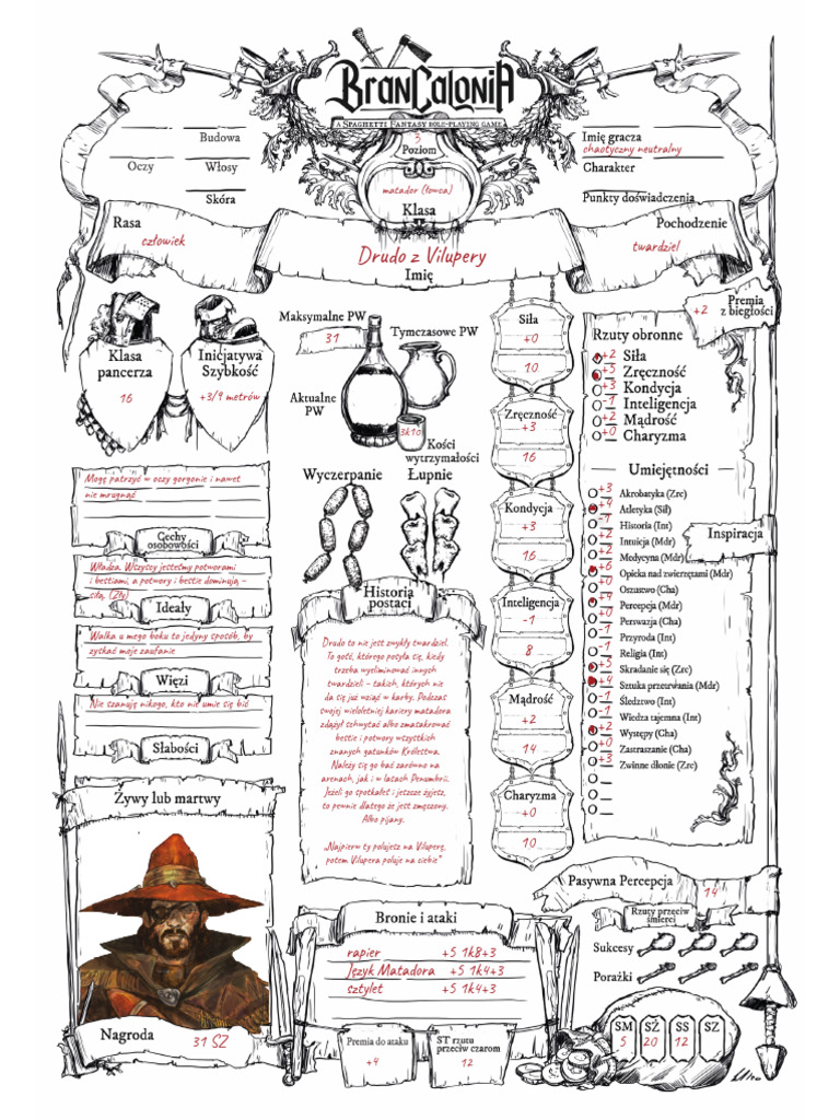 Brancalonia - Karty Postaci | PDF