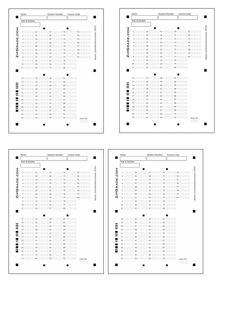 Zipgrade 100items | PDF