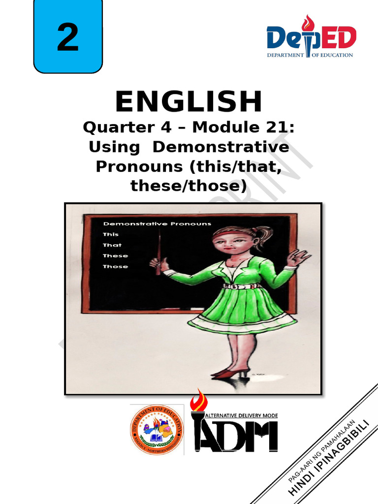 English2 q4 Mod21 Usingdemonstrativepronouns v5 | PDF | Learning | Teachers