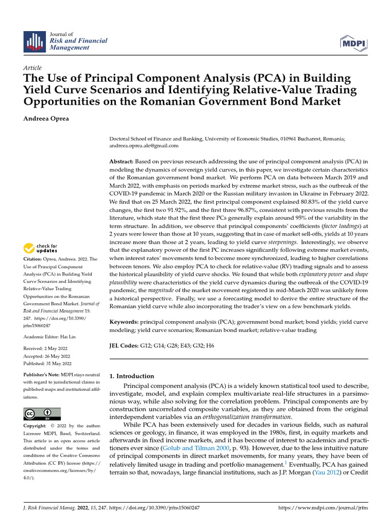 PCA YieldCurve | PDF | Principal Component Analysis | Factor Analysis