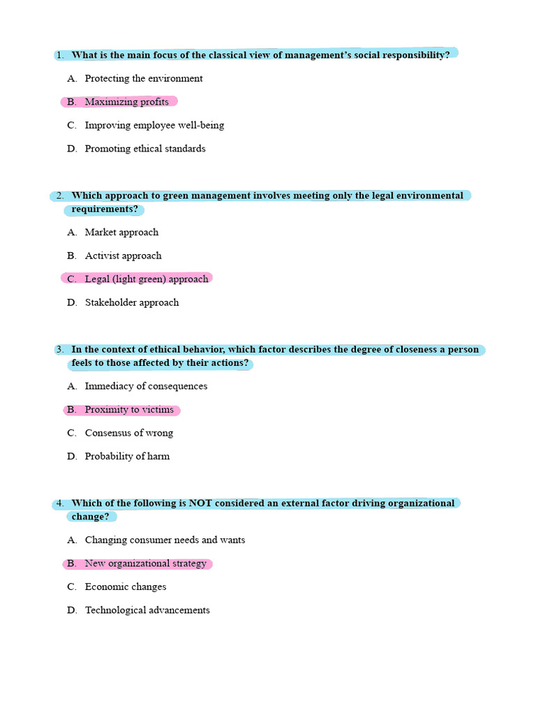 POM Midterm 2 Questions | PDF | Goal Setting | Goal