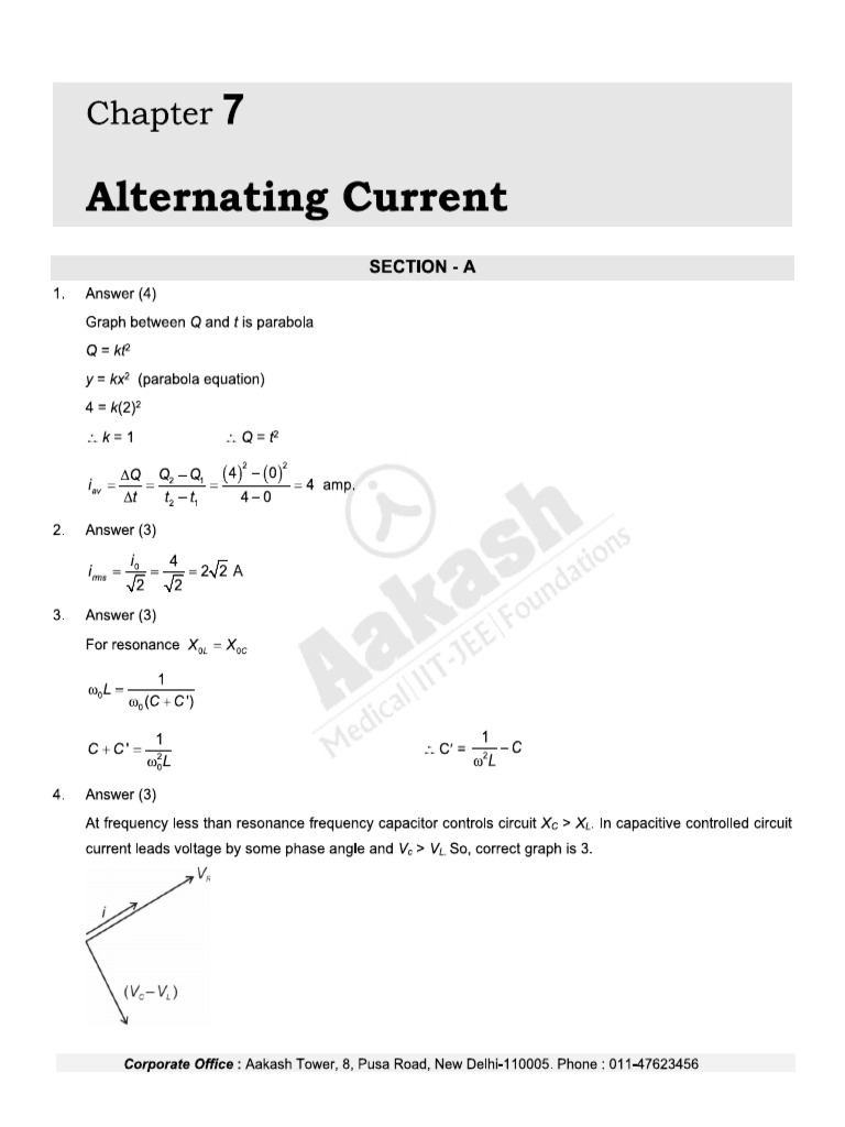 PHY XII Sol Chapter 7 | PDF