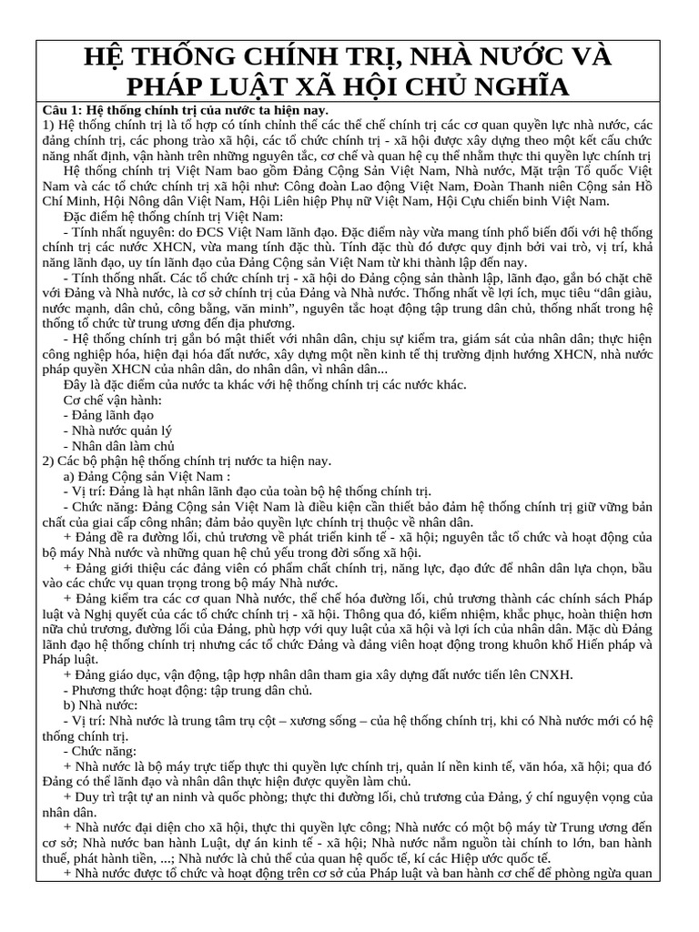 On Tap Nha Nuoc Phap Luat | PDF