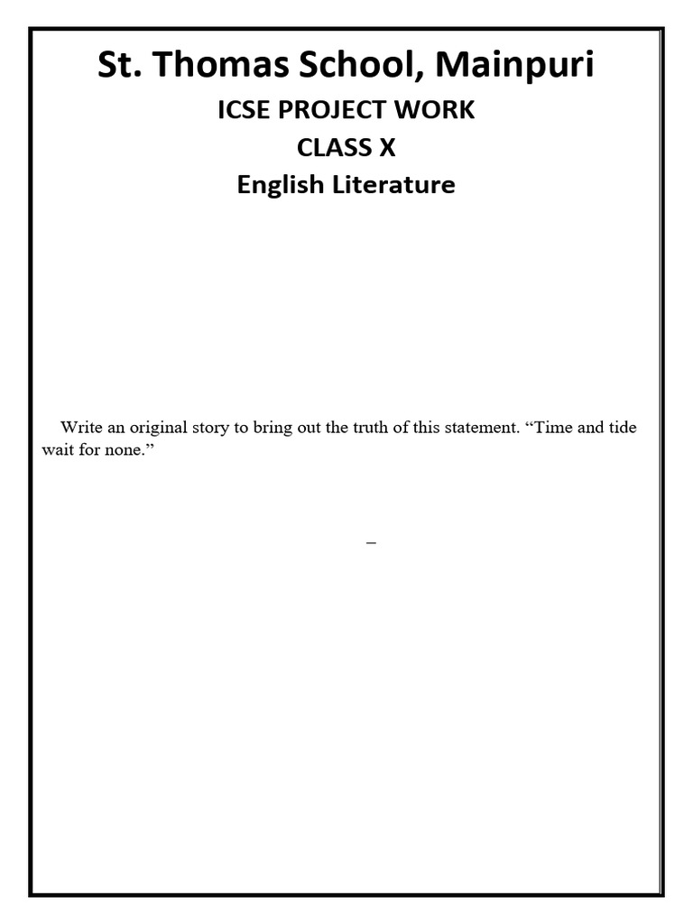 X Eng 1 ICSE Project 2024-2025 | PDF