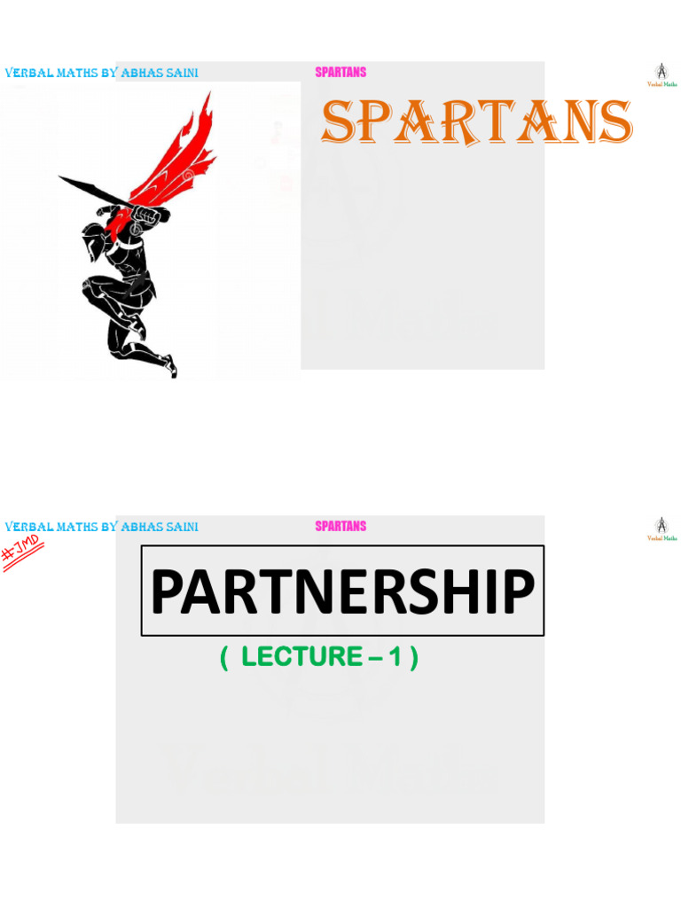 LECTURE 1 PARTNERSHIP SPARTANS BY ABHAS SAINI QA | PDF