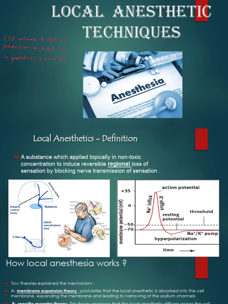 Local Anesthetic Techniques | PDF | Anesthesia | Clinical Medicine