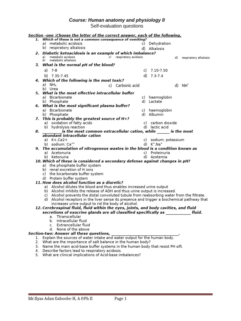 Chapter 21 Water, Electrolytes and Acid Base Balance | PDF | Physiology