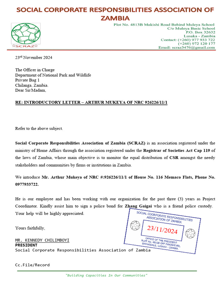 Police Bond Request for Arthur Mukeya | PDF