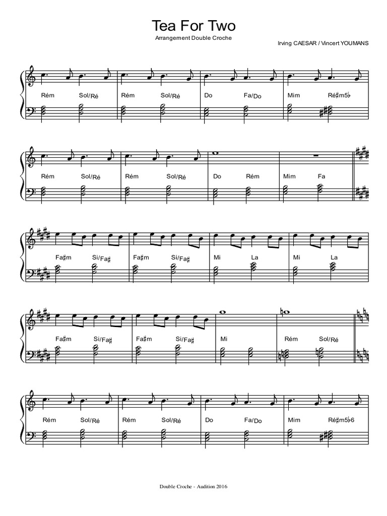 Tea for two | PDF | Musical Notation | Notation