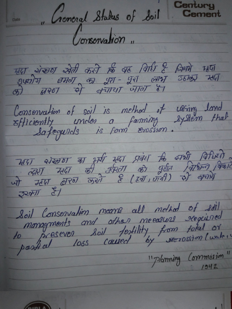 Soil and Water Conservatiion Notes | PDF