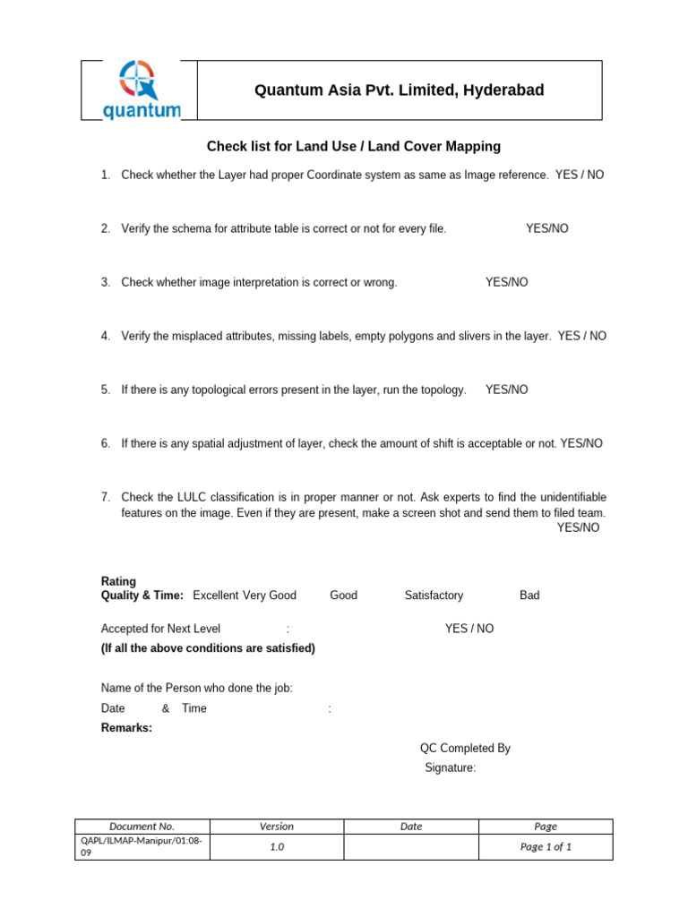CheckList-LULC MAPPING | PDF