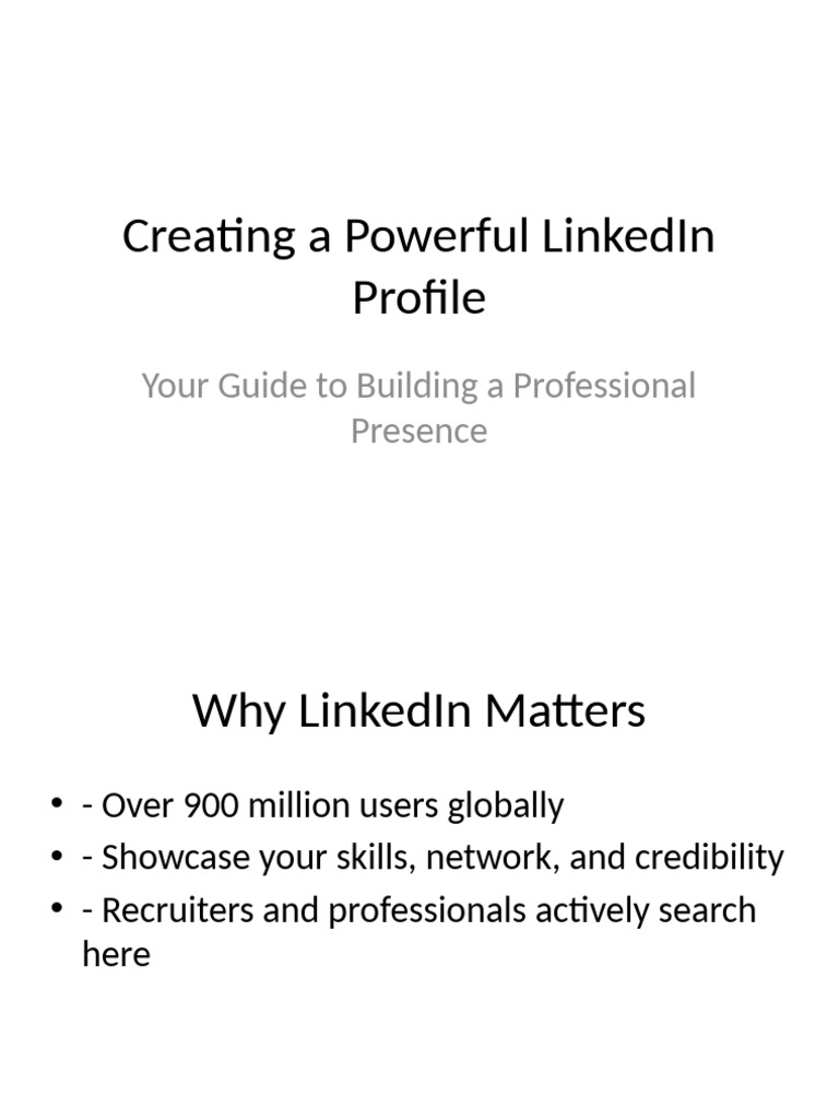 Powerful LinkedIn Profile | PDF