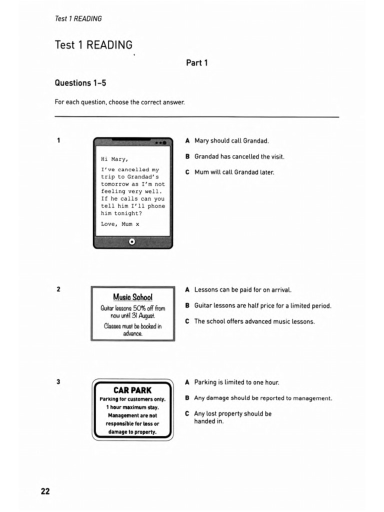 B1 - Colin - Reading - Test 1 | PDF
