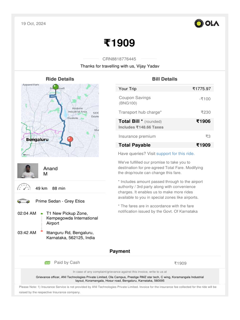 Travel Exp Bill 18102024 | PDF | Invoice | Payments