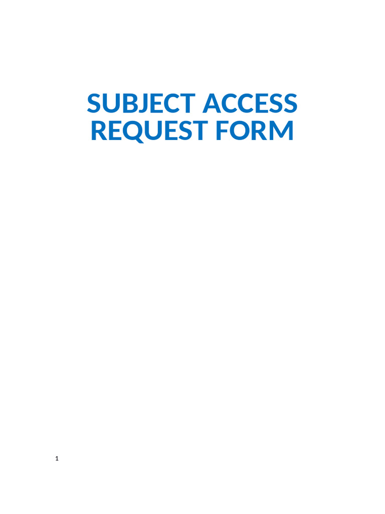 11 Subject Access Request Form | PDF | Identity Document | Birth Certificate