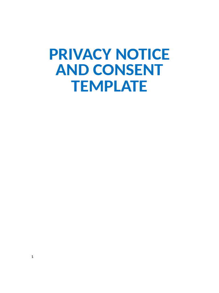 9 Privacy Notice and Consent Template | PDF | Privacy | Information Privacy