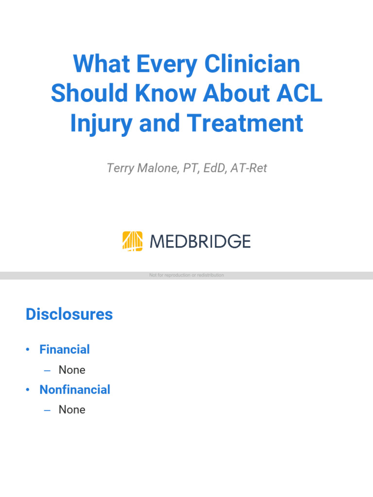 ACL course Slides 1 | PDF | Musculoskeletal System | Joints