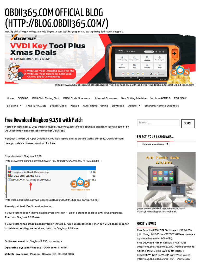 Free Diagbox 9.150 Download Guide | PDF | Land Vehicles | Vehicles