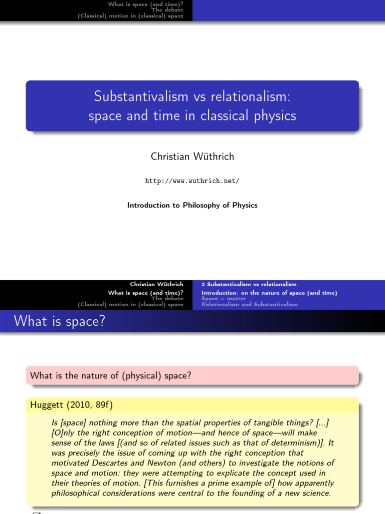 USI PhilPhys 02 SpaceTime | PDF | Space | Time
