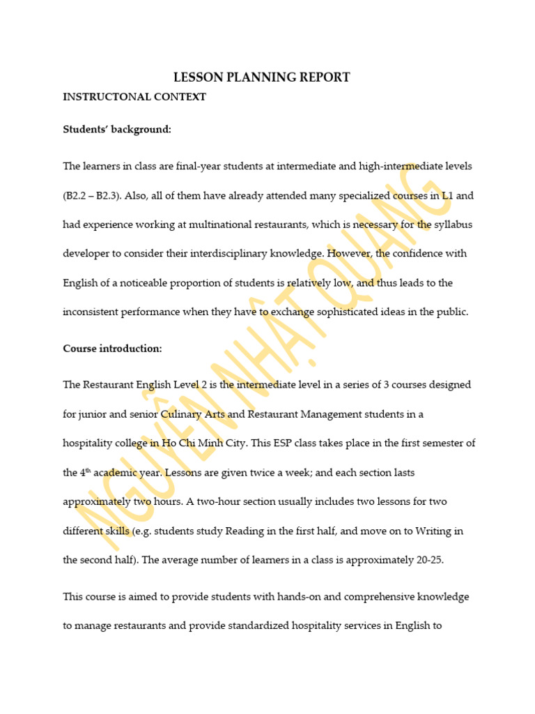 Sample TBLT Lesson Plan | PDF | Teachers | Learning