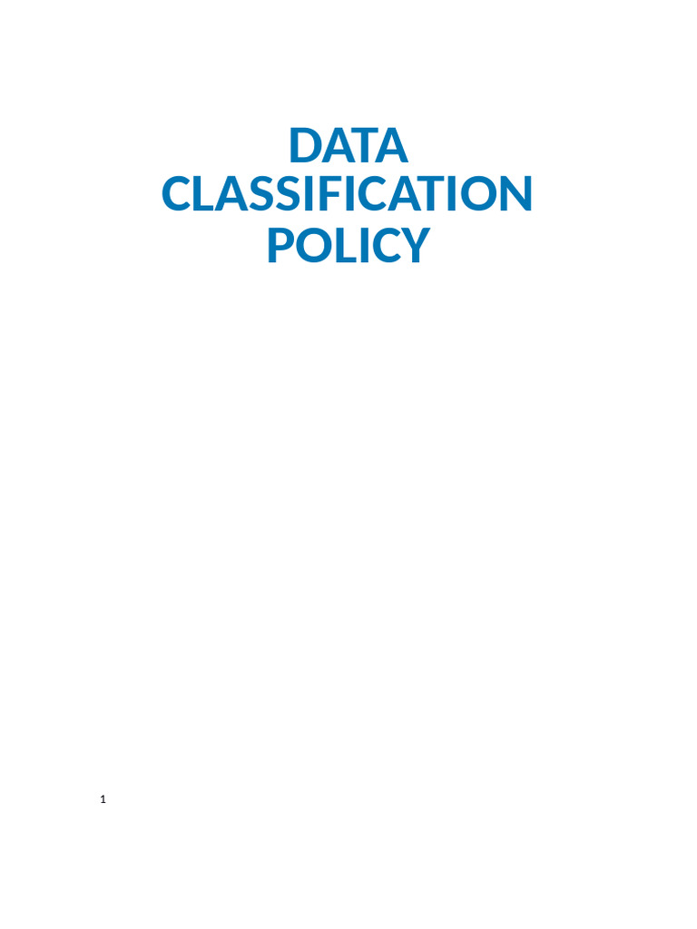 6 Data Classification Policy | PDF | Classified Information ...