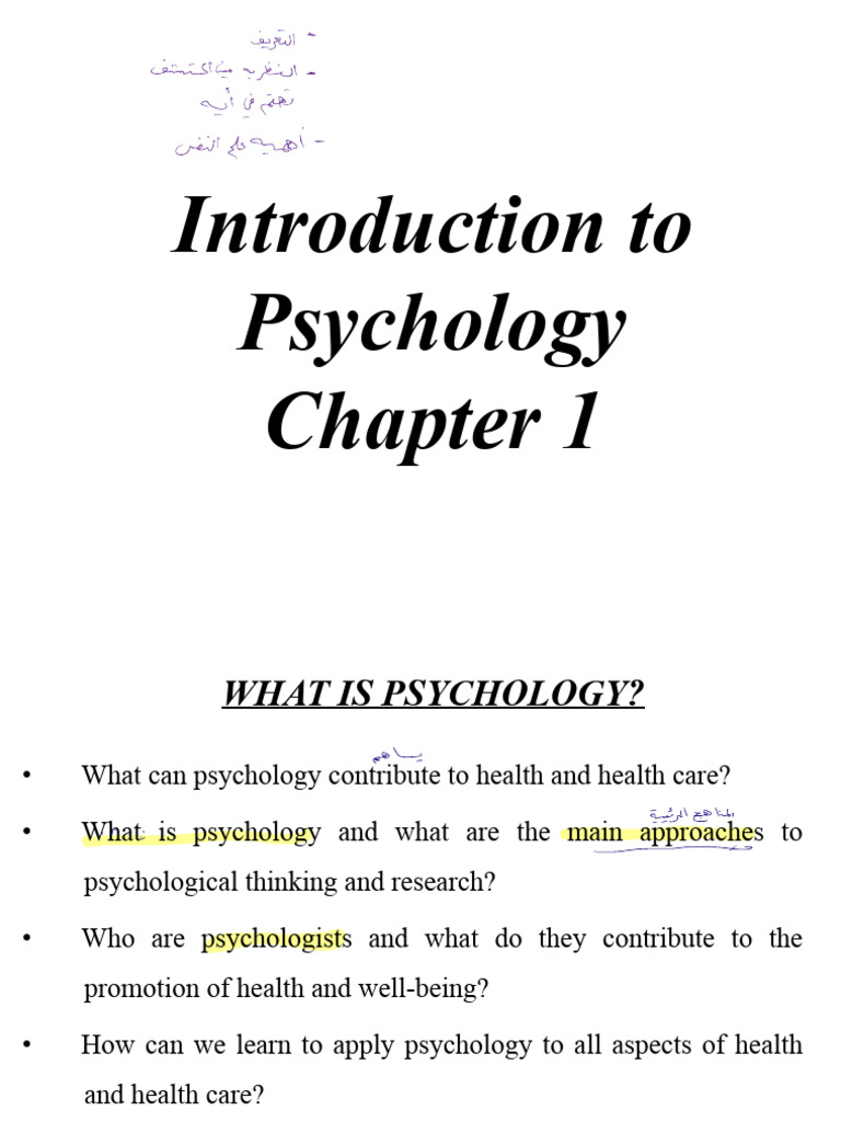 1-2. . Introduction to Psychology Chapter 1 | PDF | Psychotherapy | Psychology