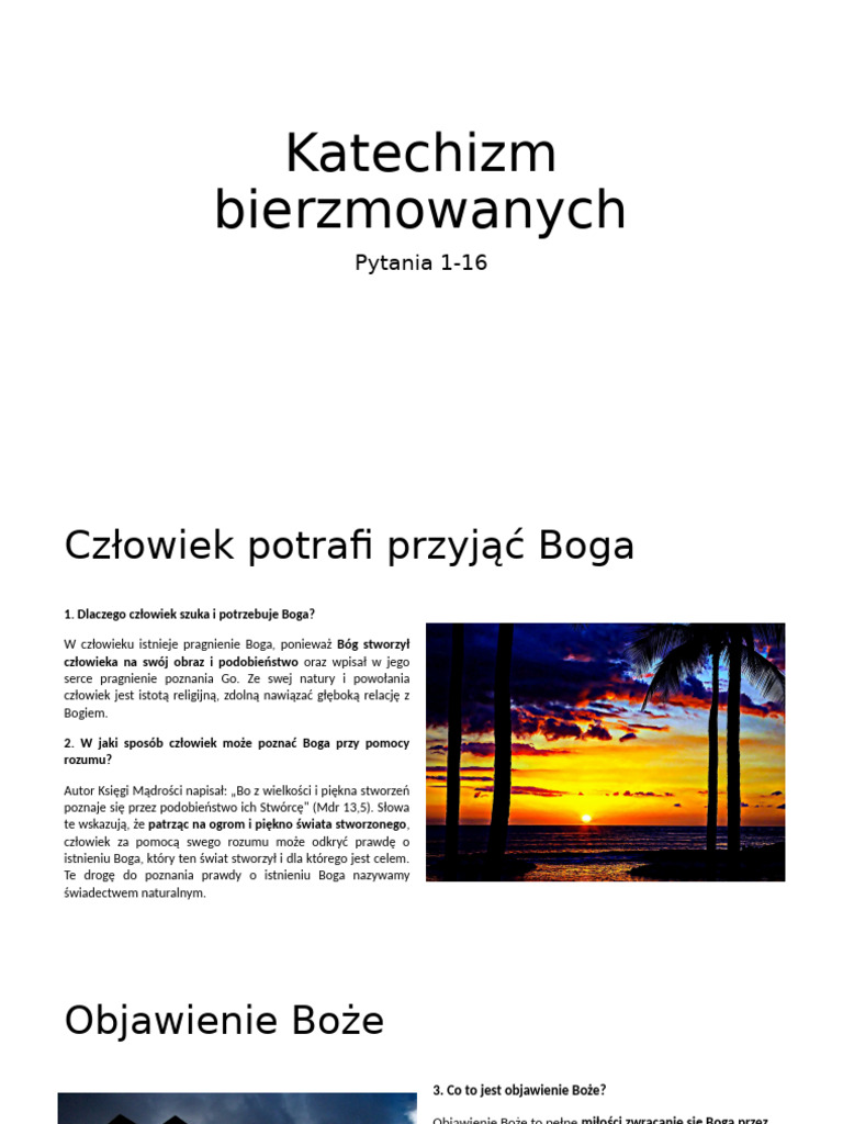 Katechizm Bierzmowanych (1-16) | PDF