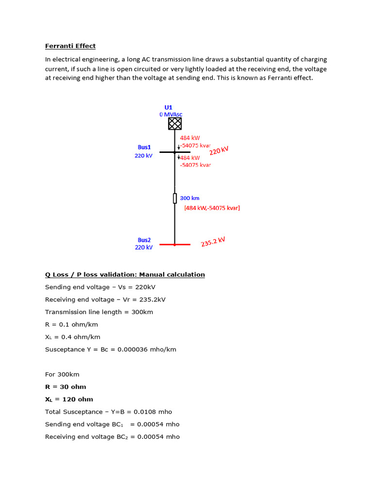 Ferranti effect in Etap | PDF