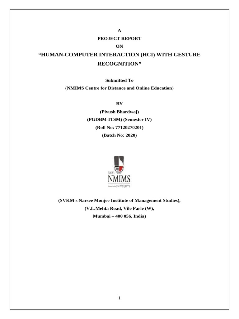 Human Computer Interaction Hci With Gesture Recognition Pdf