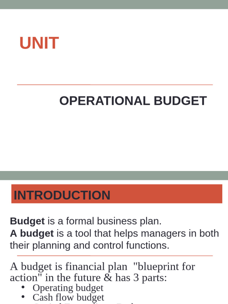 Operational budget | PDF | Budget | Cost Of Goods Sold