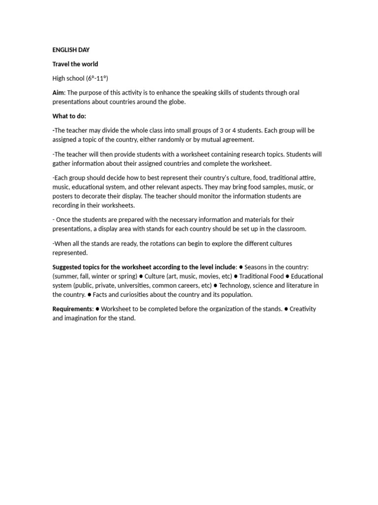 ENGLISH DAY | PDF