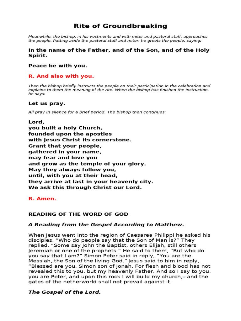 Rite-of-Groundbreaking | PDF | Jesus | Prayer
