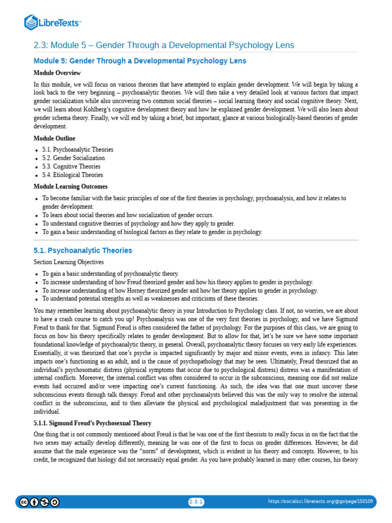 2.03 Module 5 Gender Through A Developmental Psychology Lens | PDF | Id ...