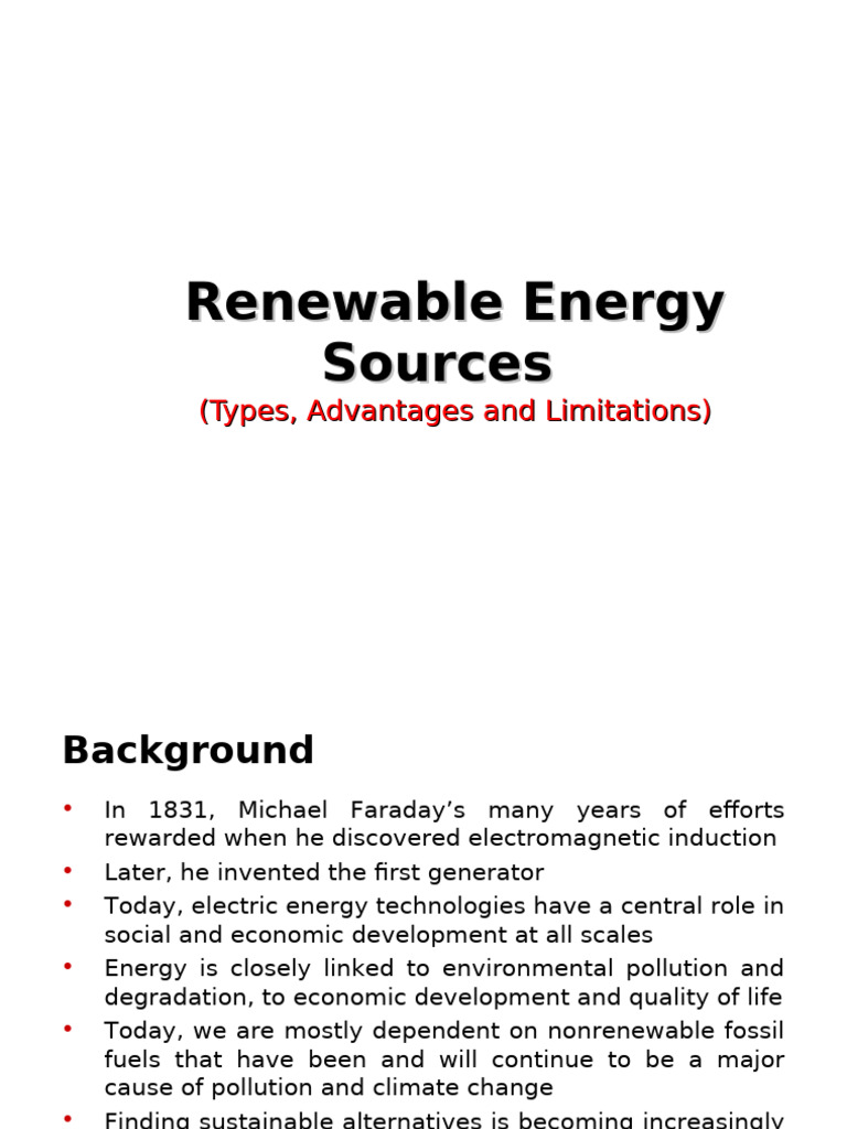 Types and Benefits of Renewable Energy | PDF | Solar Energy | Renewable ...