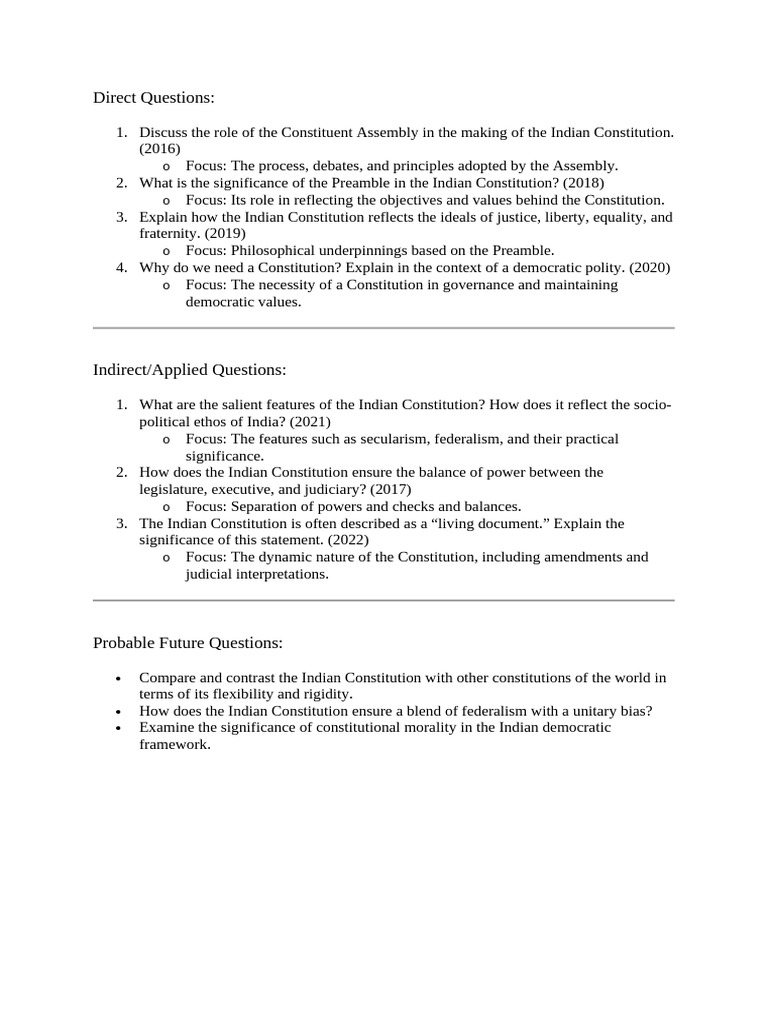 PYQ and Possible Questions | PDF