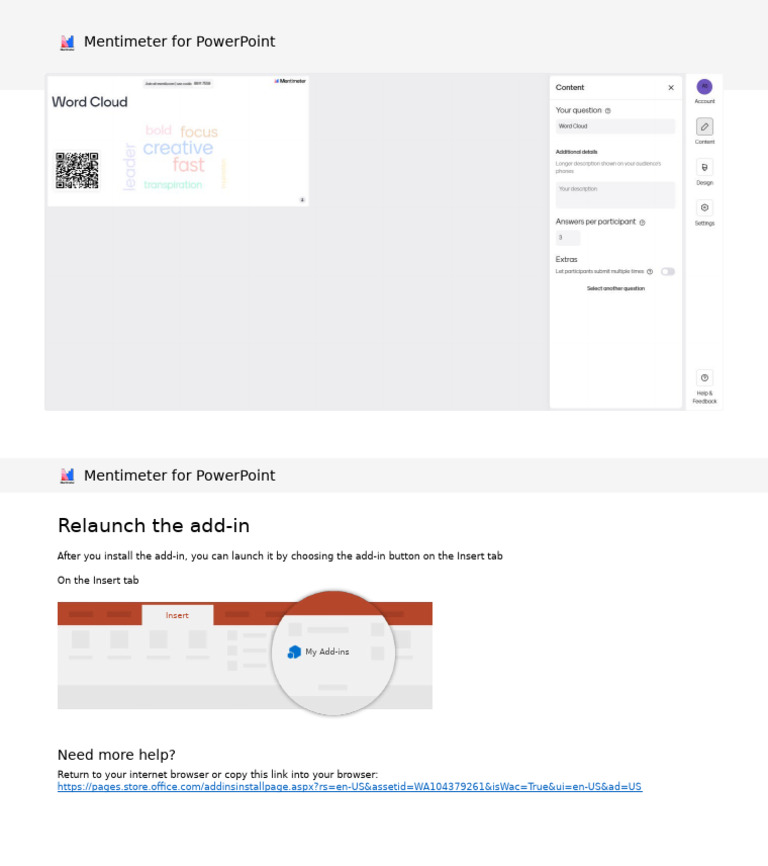 PowerPoint Add-in: Mentimeter Guide | PDF