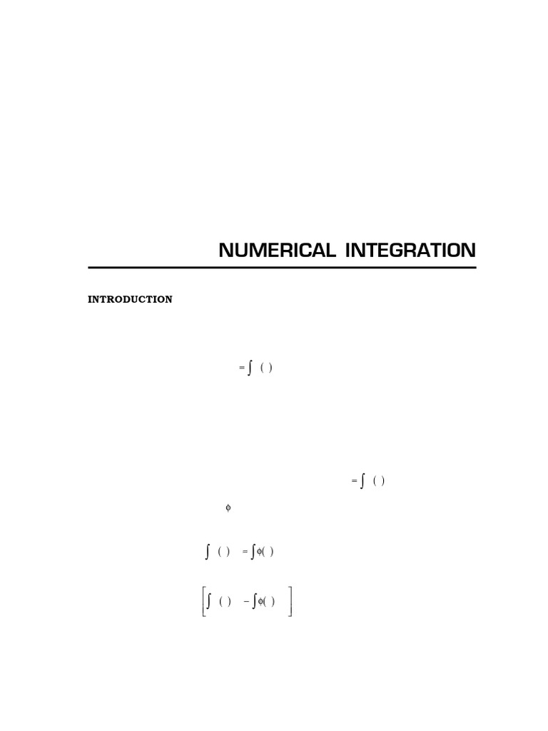Numerical Integration | PDF | Integral | Mathematical Concepts Numerical Integration | PDF | Integral | Mathematical Concepts