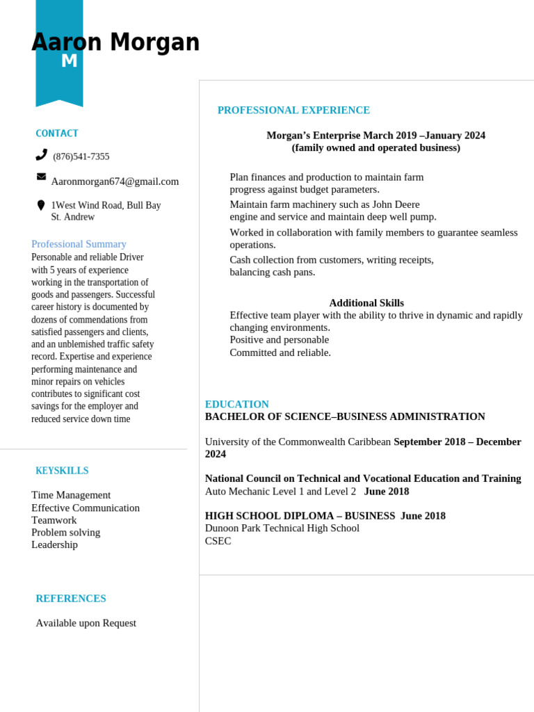 Resume Aaron Morgan | PDF