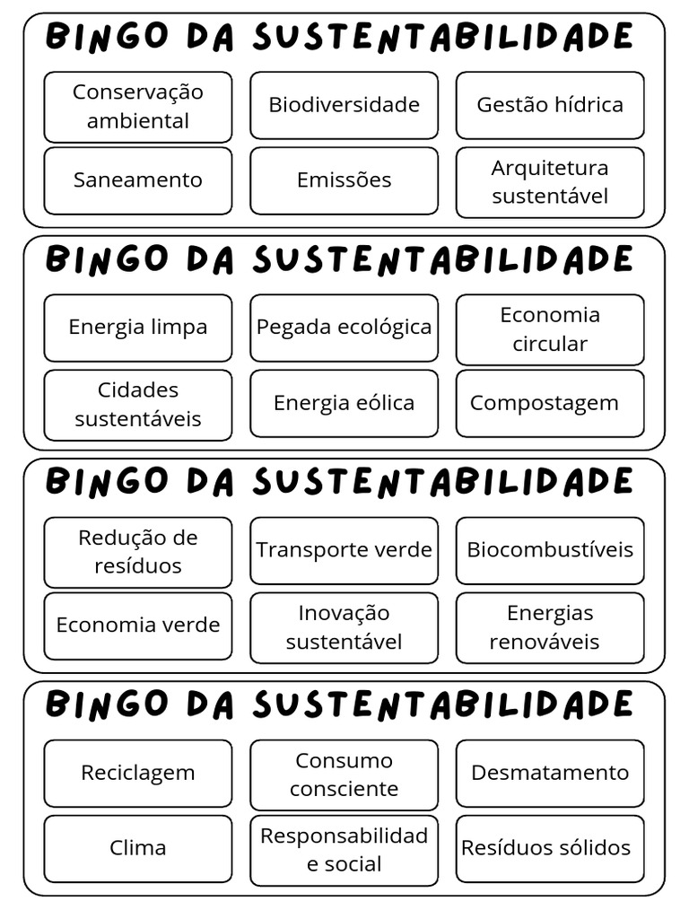 Documento A4 cartela de bingo moderno preto e branco .pdf | PDF ...