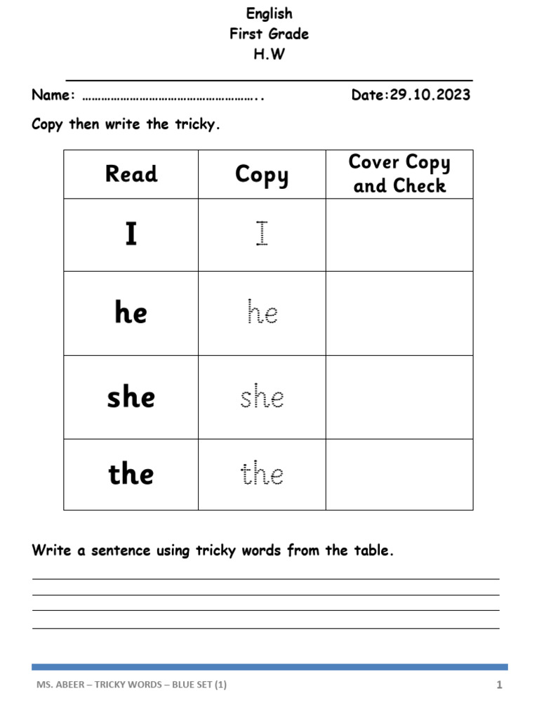 (I, he, she, the) HW1 | PDF