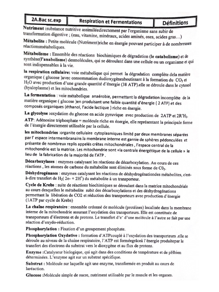 Définitions SVT 2BAC PC | PDF