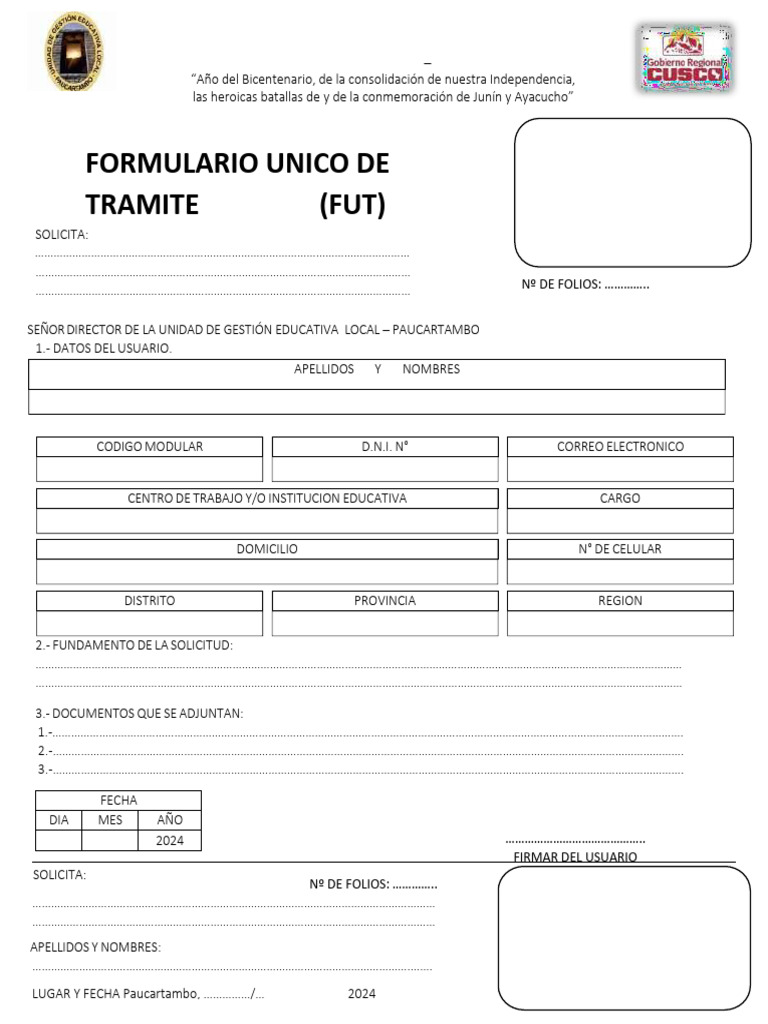 Fut 2024 Actualizado Ugel Paucartambo | PDF