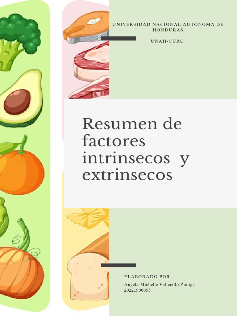 Resumen de Factores Intrinsecos y Extrinsecos PDF | PDF | Alimentos | Redox