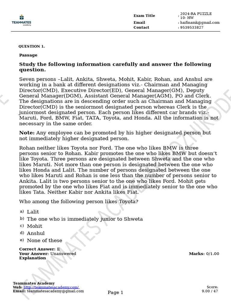 2024-Ra Puzzle 10 - HW-229989 | PDF