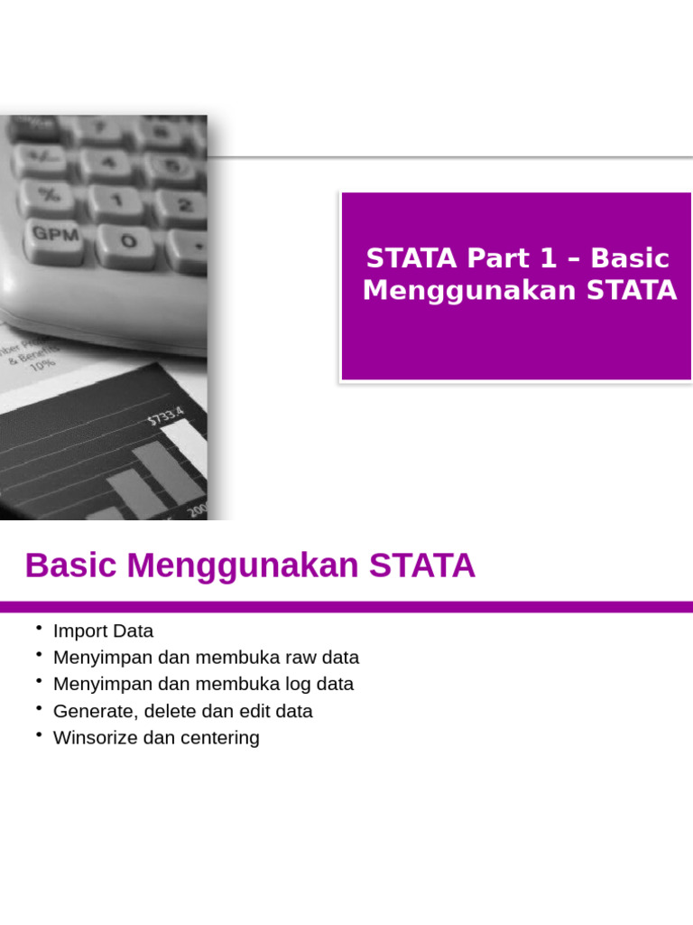 STATA Part 1 Basic Menggunakan STATA | PDF
